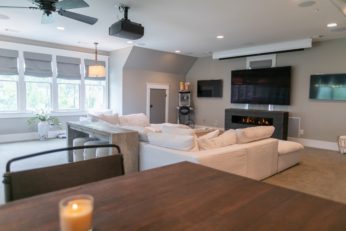 Home Theater Reveal with Somfy Window Shades - Hello Gorgeous, by ...